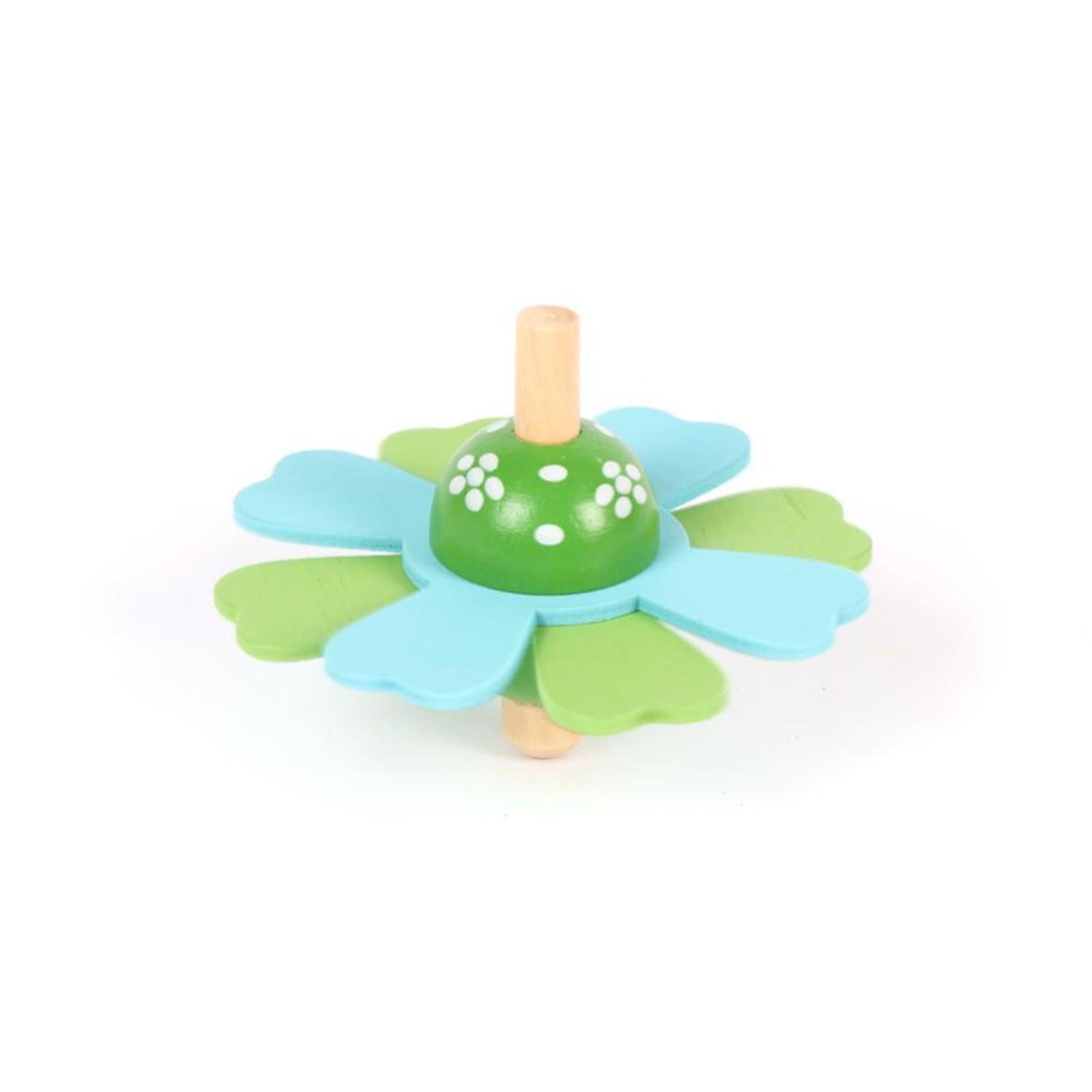 Trompo Flor de Madera 7.5*6.5Cm Celeste Azul – BIX