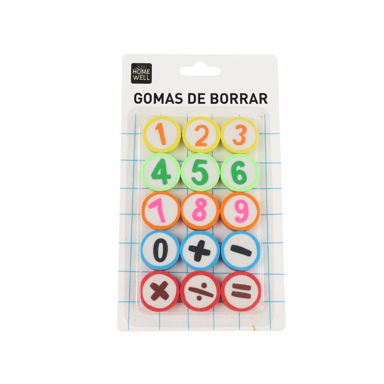 Set de Gomas de Borrar con Números y Símbolos Matemáticos – BIX